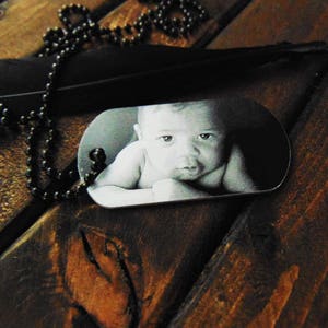 Children's Picture on Dog Tag With Personal Message on Back -your ...