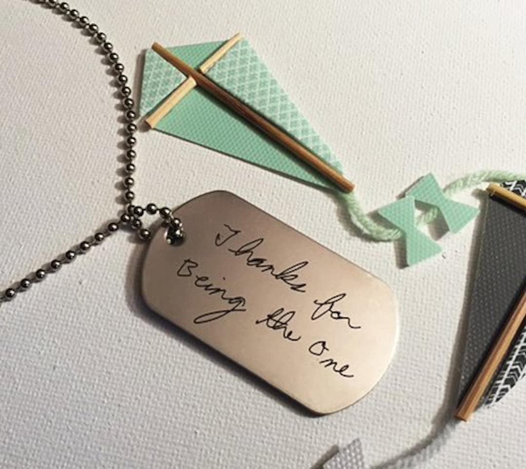 Handwritten Stainless Steel Dog Tag Your Handwriting (up to 30 ...
