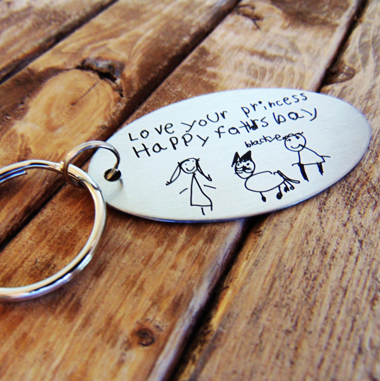 Kid's Drawing Key Chain Actual Child's Handwriting - Etsy
