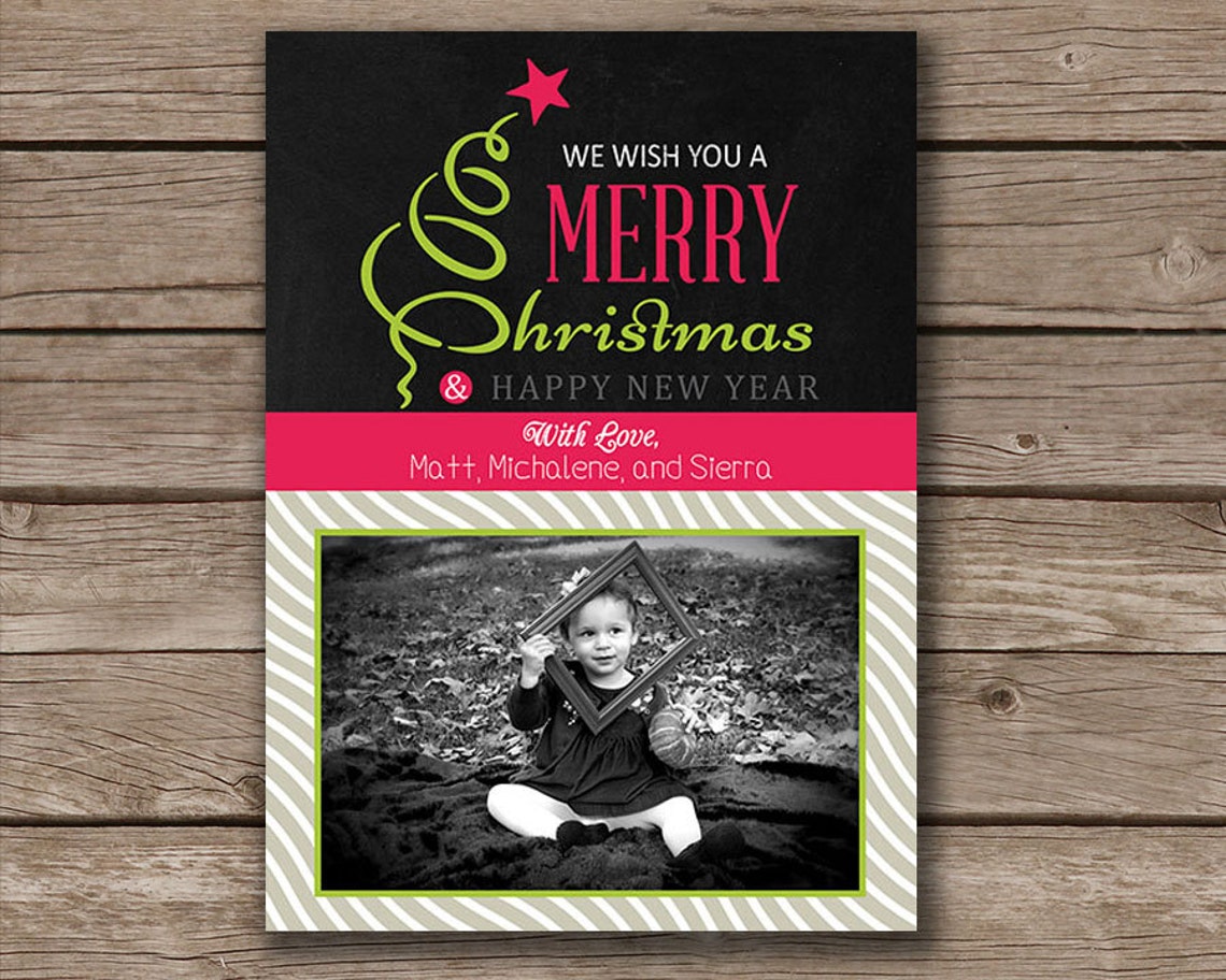 Merry Christmas & Happy New Year Card - Etsy