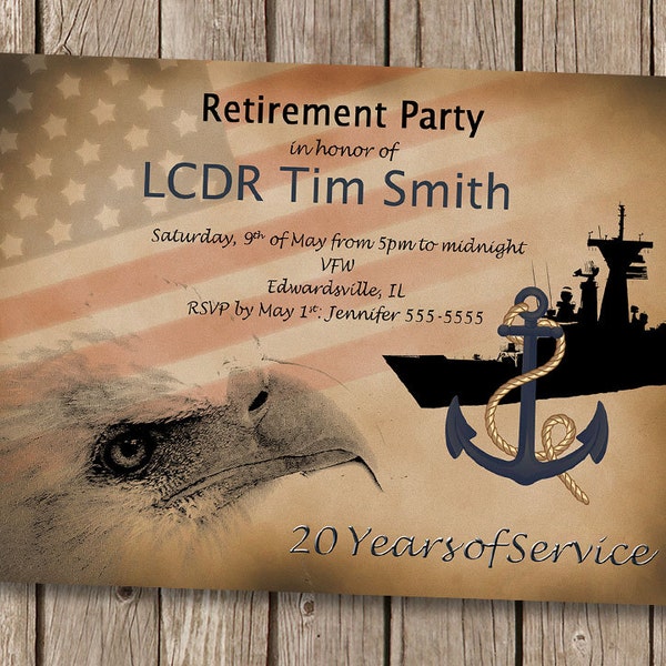 Military Retirement Invitations - Etsy
