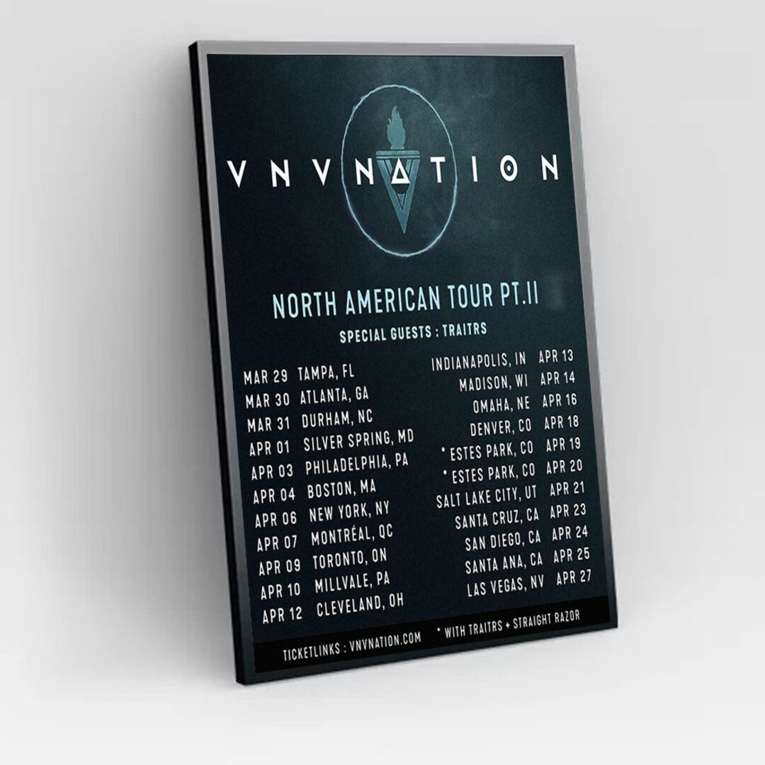 VNV Nation Tour 2024 Poster, Tour April 2024 Poster, Home Decor - Etsy