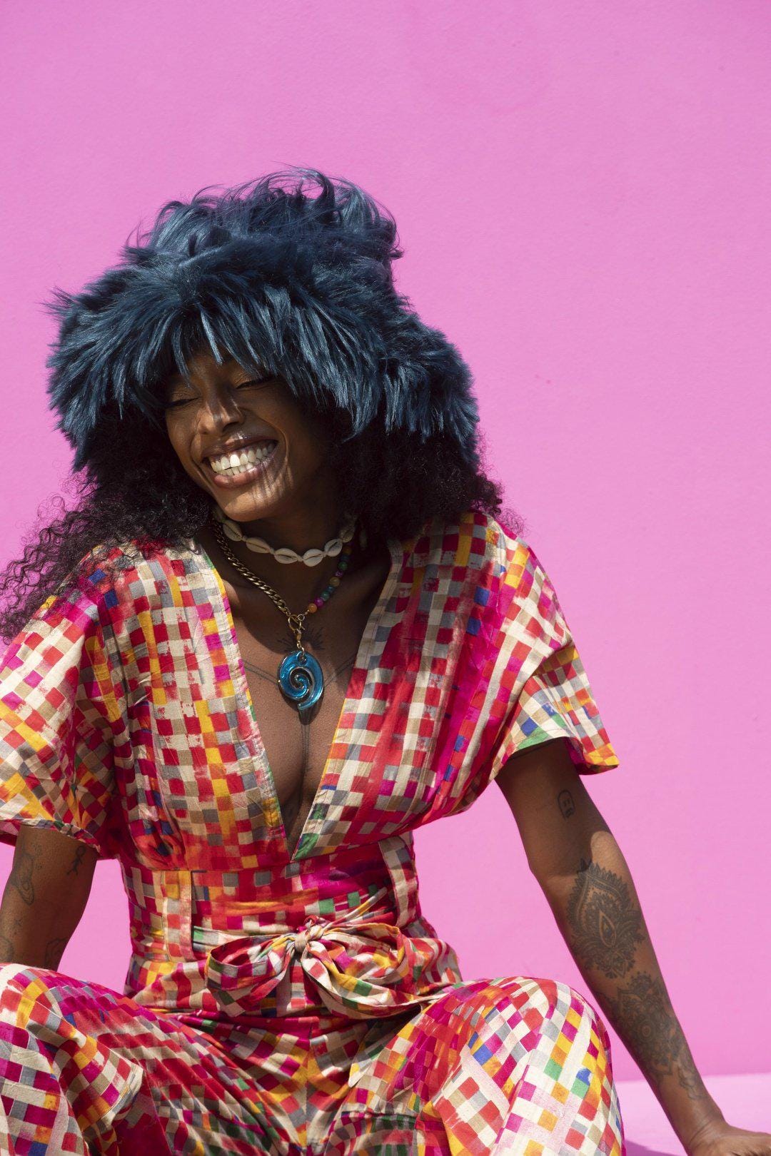 MEGA FLOOF Dark Green Long Hair Hat - Etsy