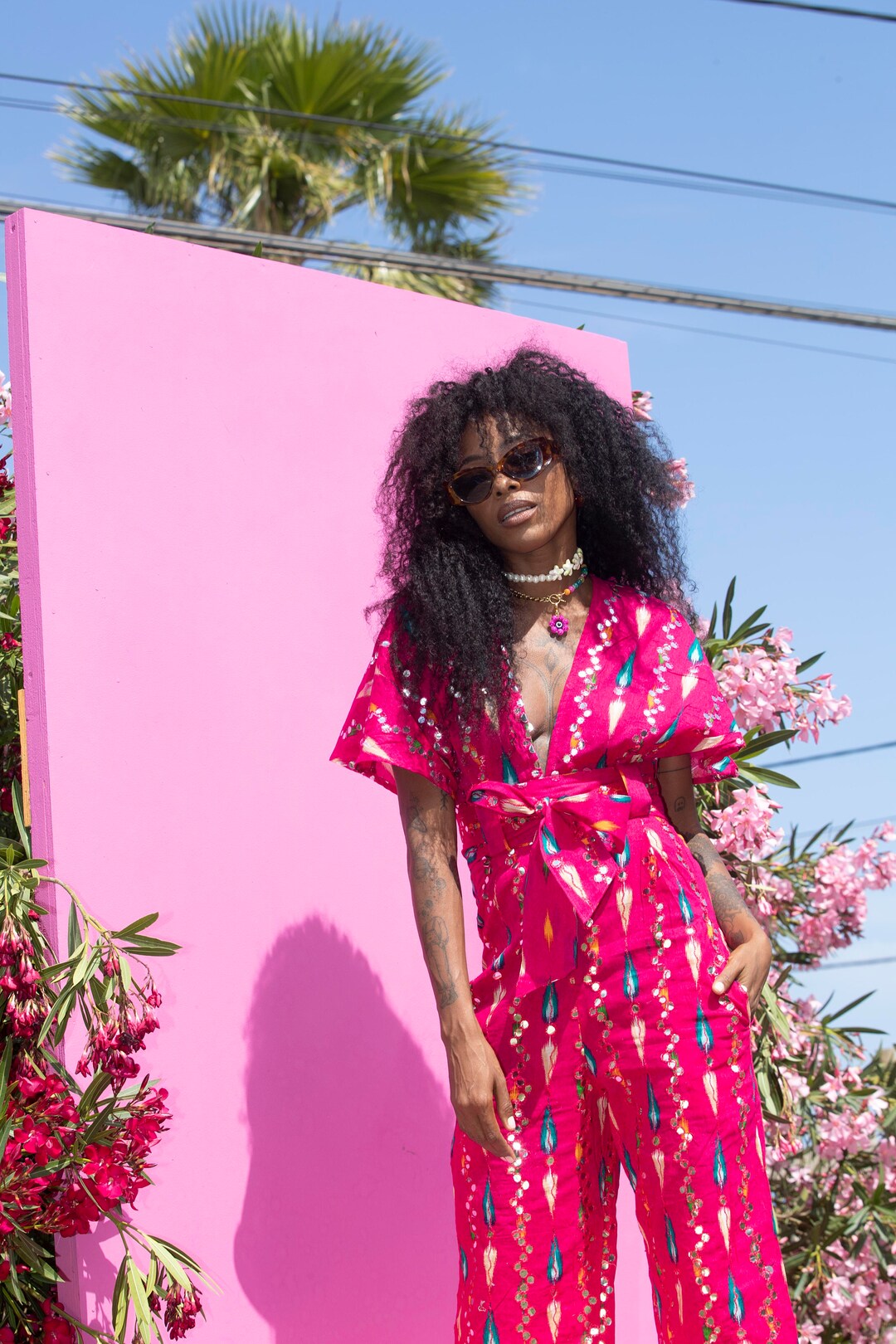 TINA Jumpsuit Hot Pink Mirror - Etsy