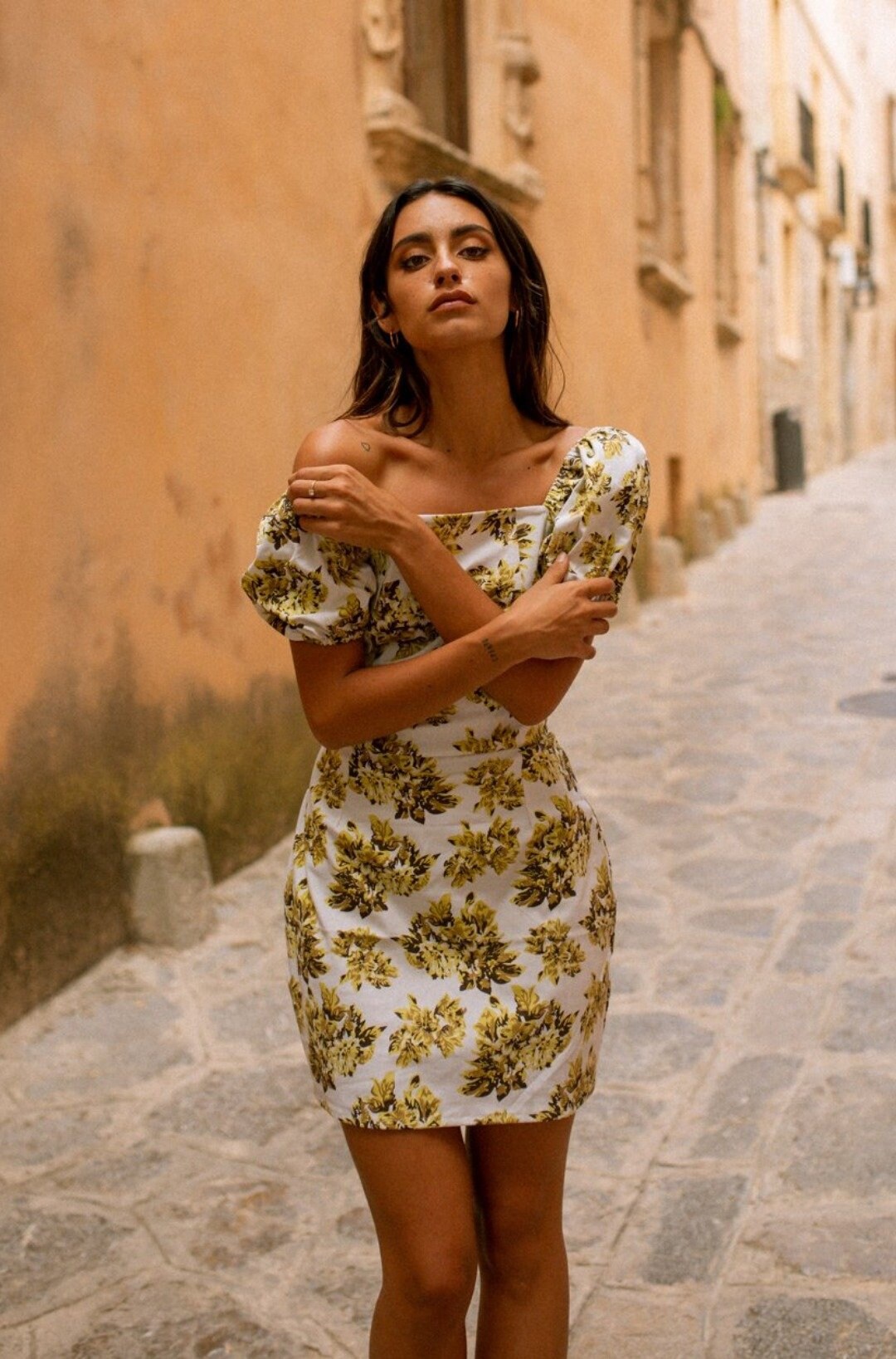 CARLA MINI DRESS Brown Floral Print Summer Dress - Etsy