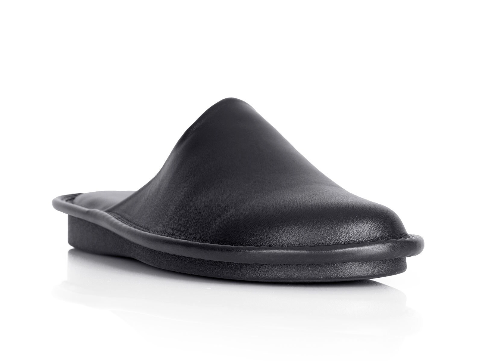 Luxurious Anatomic Brown and Black Leather Slippers for Both Gentlemen ...