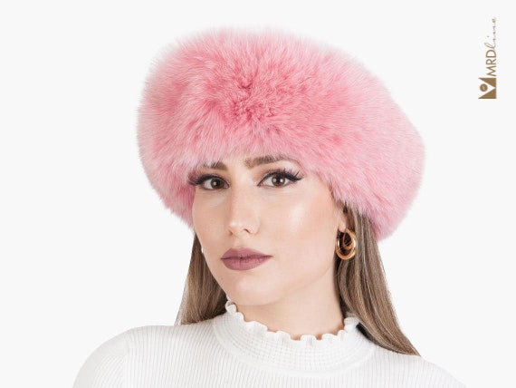 Handmade Real Pink Fox Fur Headband Fox Fur Headband Fur | Etsy
