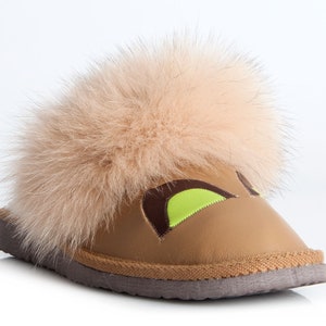 Women's Slippers. Fox Fur Slippers. Sheepskin Slippers. Wool Slippers ...