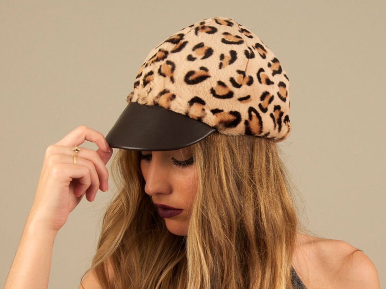 Black Rabbit Fur and Leather Hat. Real Fur Hat. Real Rabbit | Etsy