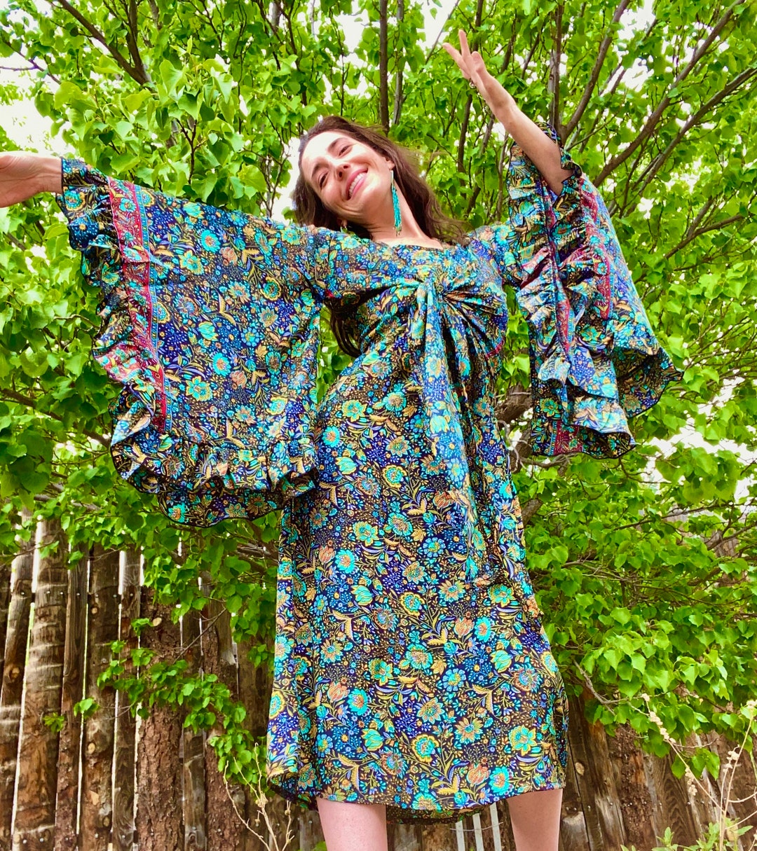 SLIP DRESS SET Moonlight Garden Xxs to Small Hippie Slip Plus - Etsy