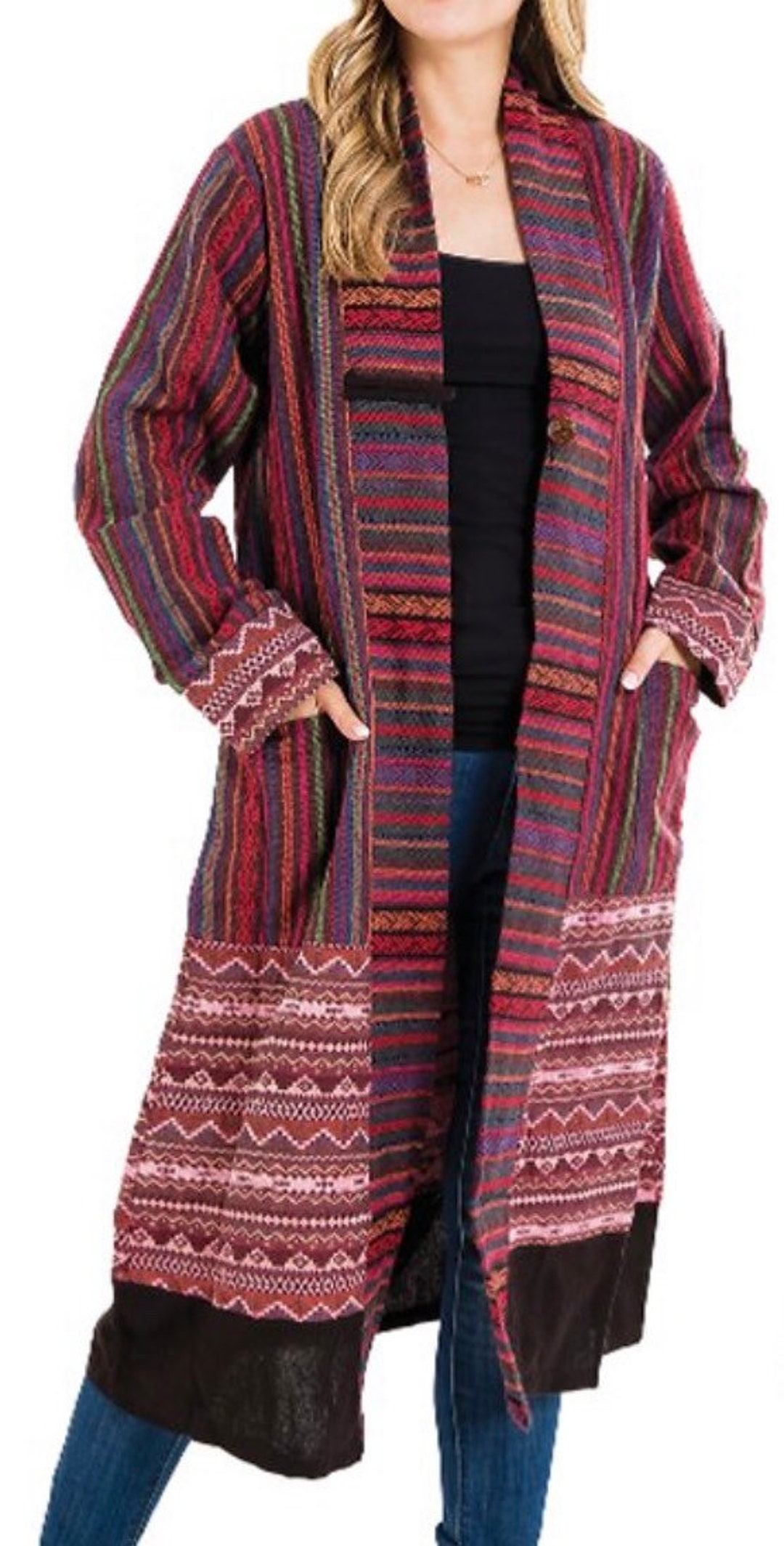 Handmade Boho Duster Festival Hippie Chic Duster Jacket Robe Fits Xs to ...