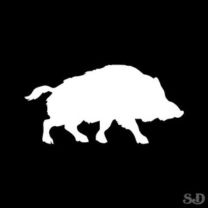 Wild Pig Boar Warthog - Vinyl Decal Sticker - 7.5" Long X 3.75" High ...