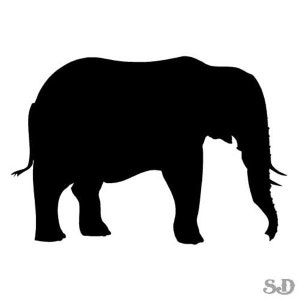 Elephant Standing Tusk - Vinyl Decal Sticker - 5.5" X 3.75" - 24 Colors ...