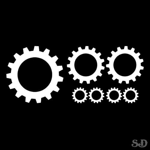 Set of 7 Steampunk Gears Vinyl Decal Sticker 9 Long - Etsy