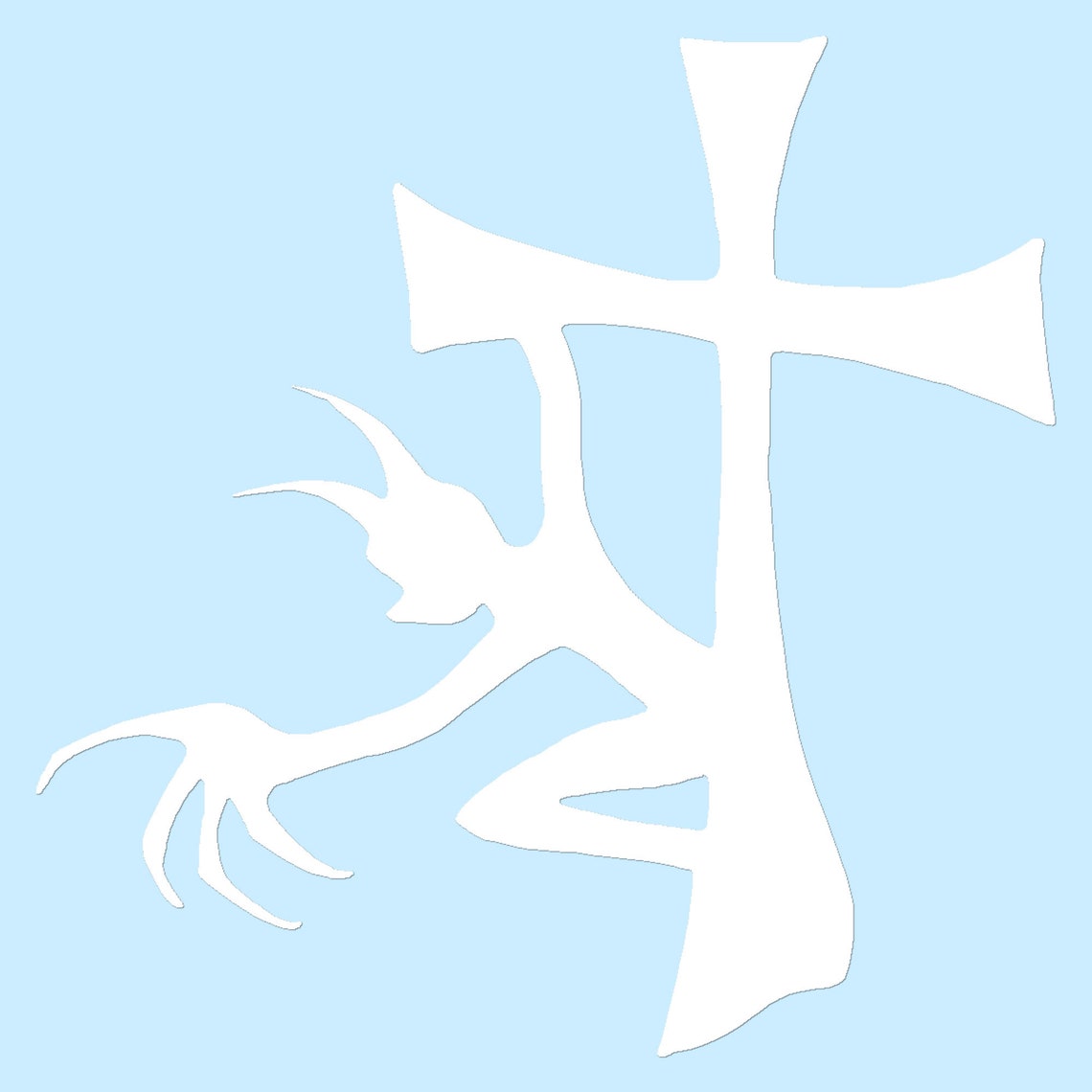 Demon Devil Cross Vinyl Decal Sticker 3 Sizes 9 Solid | Etsy