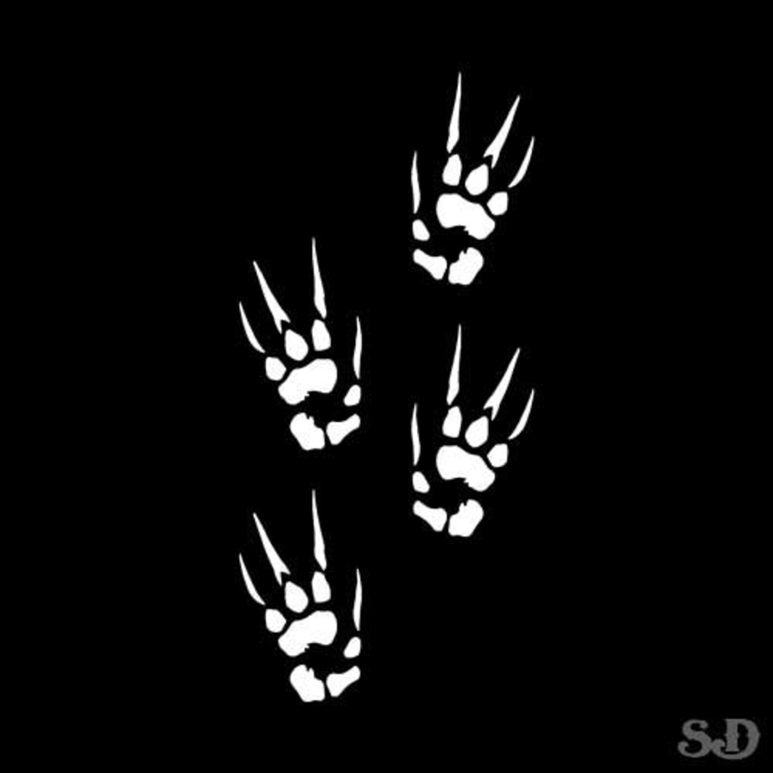 Dragon Paw Prints Claw Marks - Vinyl Decal Sticker - 3.75" X 8" - 24 ...