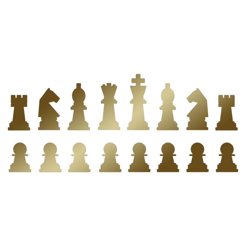 Set of 16 Chess Pieces Vinyl Decal Sticker 3 Sizes 9 | Etsy