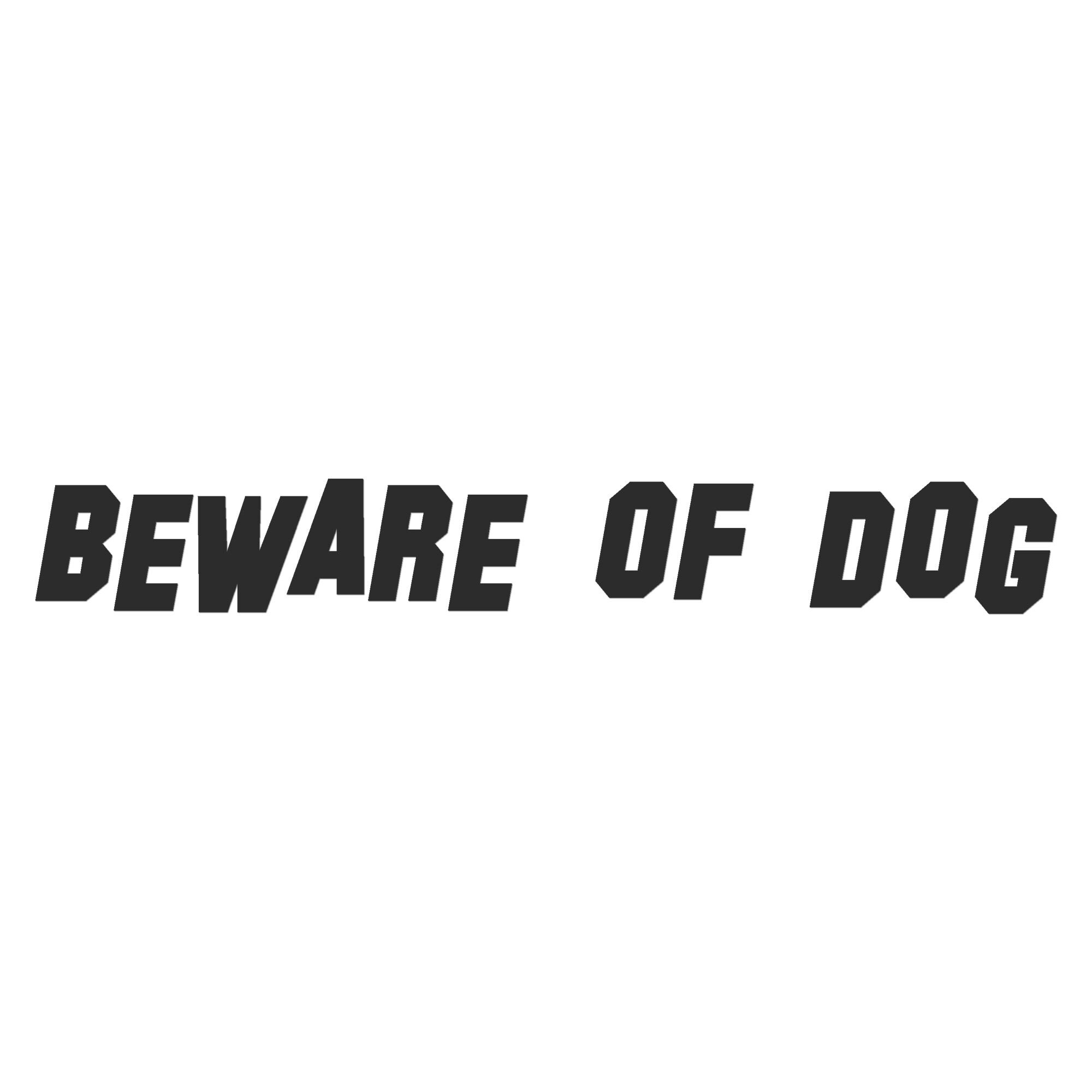Beware of Dog Vinyl Decal Sticker 3 Sizes 9 Solid Colors | Etsy