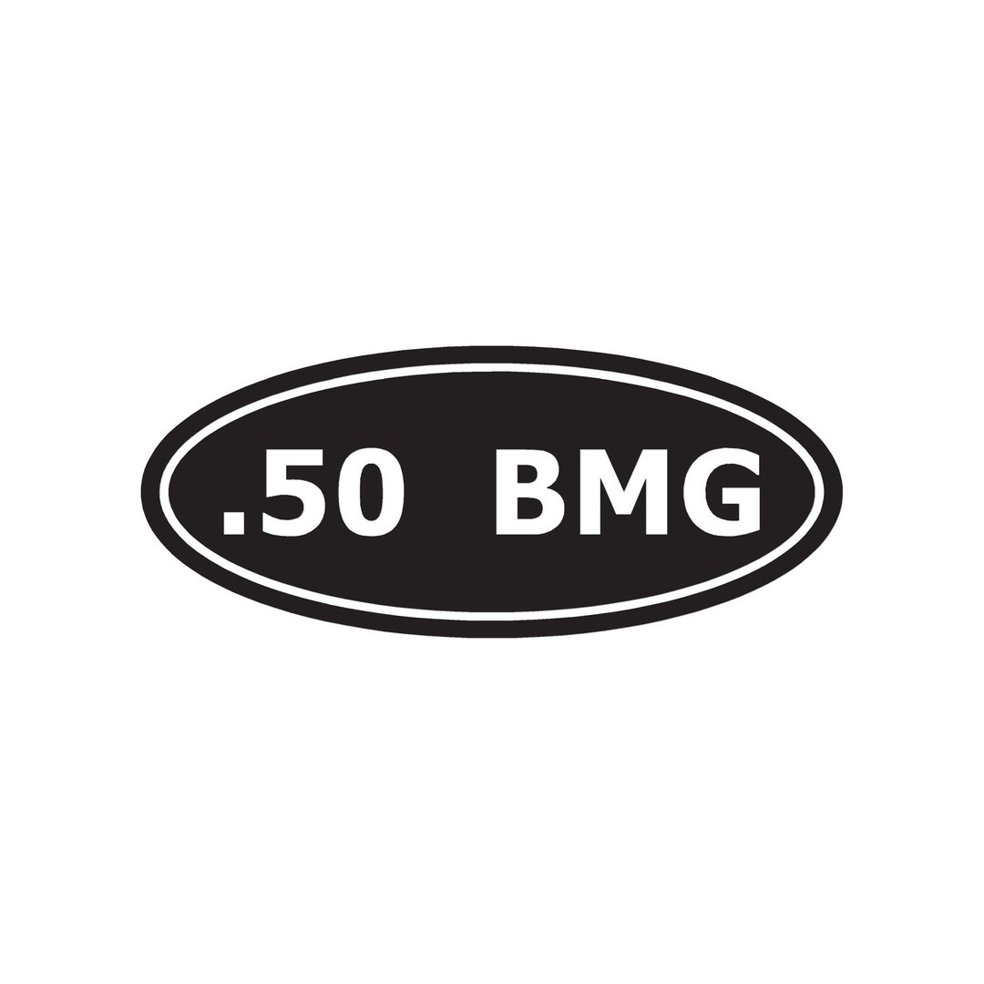 Ammo .50 Rifle BMG - Vinyl Decal Sticker - 3 Sizes - 9 Solid Colors ...