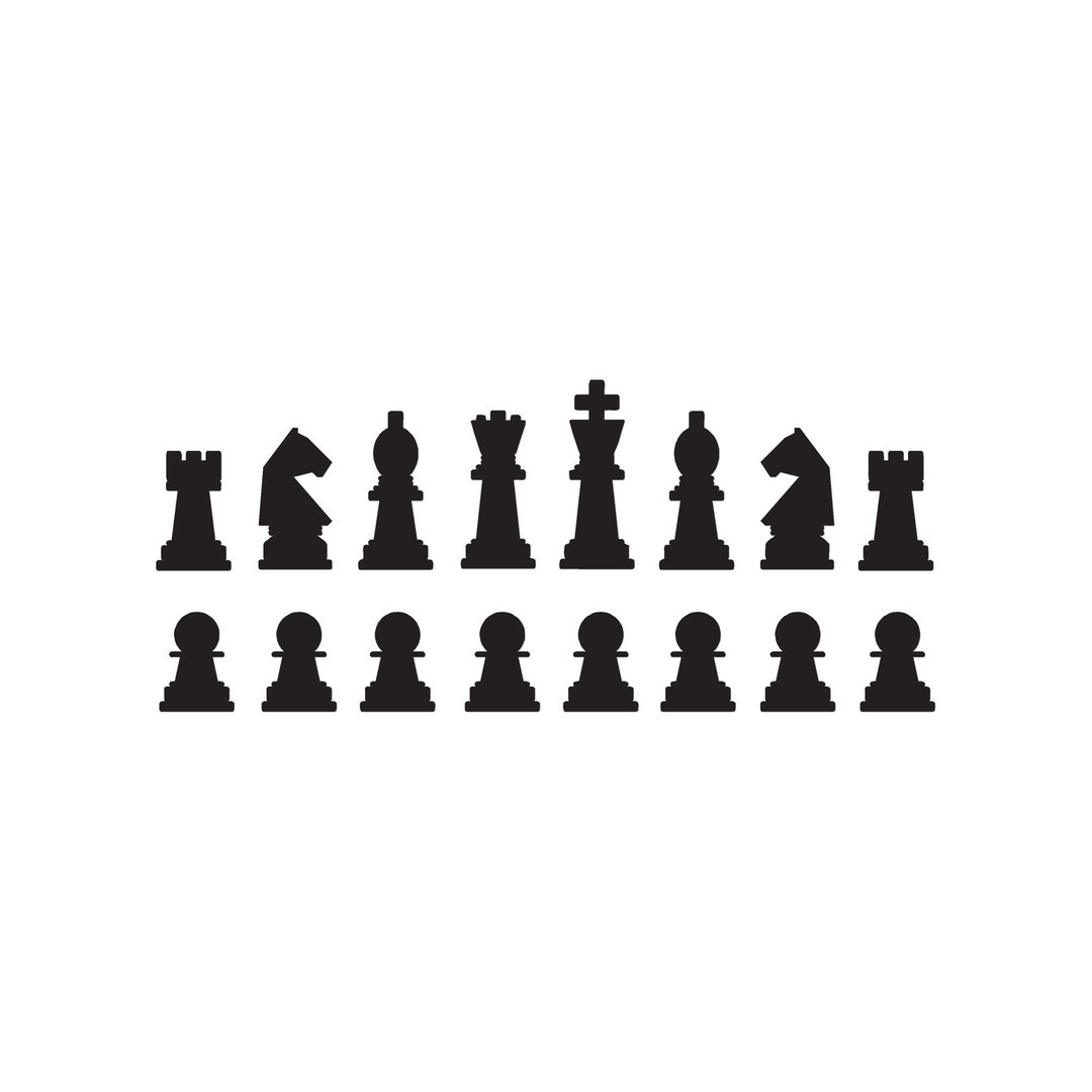 Set of 16 Chess Pieces - Vinyl Decal Sticker - 3 Sizes - 9 Solid Colors ...