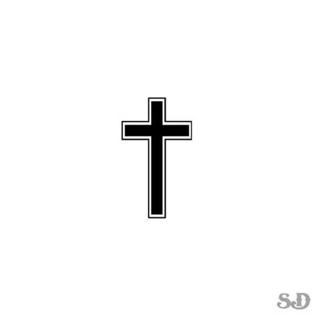 Outlined Cross Decorative - Vinyl Decal Sticker - 3.75" Long X 6.5 ...
