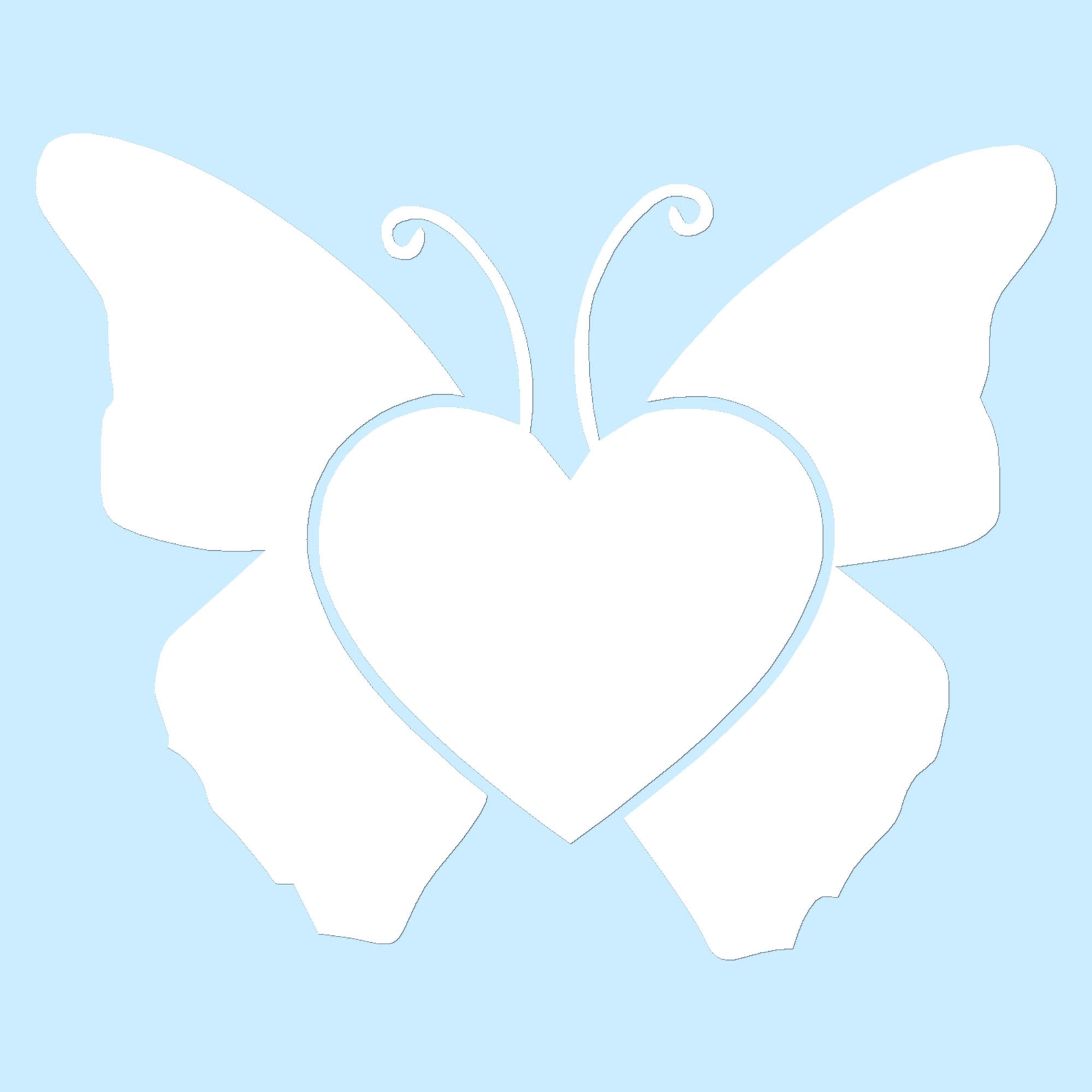Butterfly Heart - Vinyl Decal Sticker - 3 Sizes - 9 Solid Colors ...