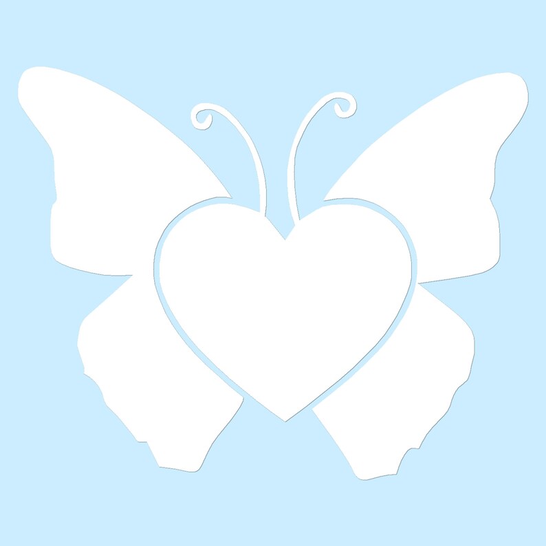 Butterfly Heart - Vinyl Decal Sticker - 3 Sizes - 9 Solid Colors ...
