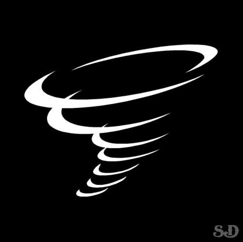 Tornado Hurricane Whilrlwind - Vinyl Decal Sticker - 4.75" Long X 3.75 ...