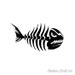 Fish Bones Angry Skeleton - Vinyl Decal Sticker - 7" Long X 3.75" High ...