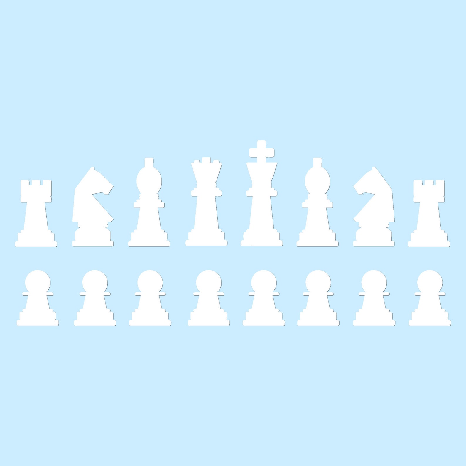 Set of 16 Chess Pieces Vinyl Decal Sticker 3 Sizes 9 | Etsy