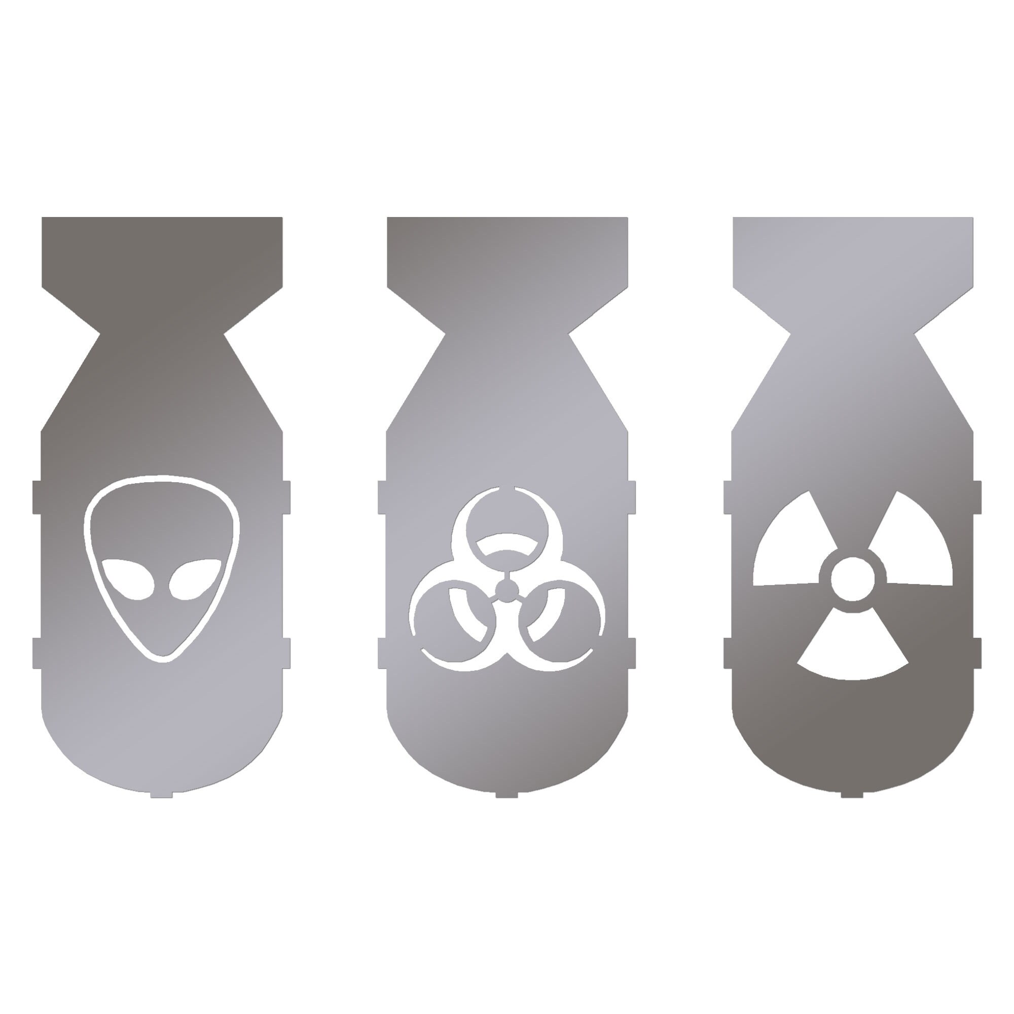 Set of 3 Bombs Alien Nuke Biohazard Symbol Vinyl Decal | Etsy