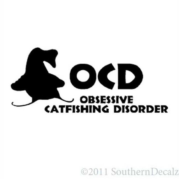 OCD Catfishing Fishing Disorder Vinyl Decal Sticker | Etsy