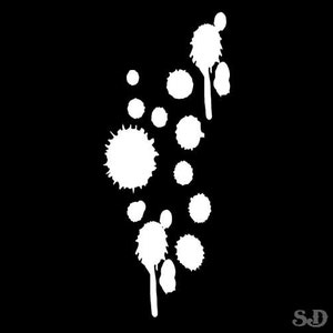 Paint Splatter Paintball - Vinyl Decal Sticker - 3.75" Long X 9" High ...
