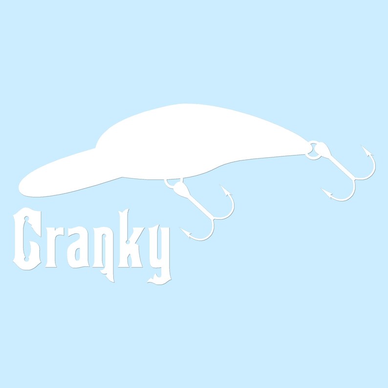 Cranky Crankbait Fishing Lure Vinyl Decal Sticker 3 Sizes - Etsy