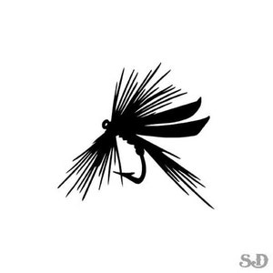 Fly Fishing Lure - Vinyl Decal Sticker - 4" Long X 3.75" High - 24 ...
