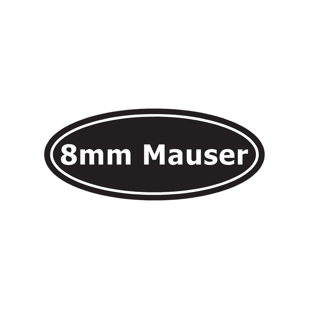 8mm Mauser Ammo - Vinyl Decal Sticker - 3 Sizes - 9 Solid Colors ...