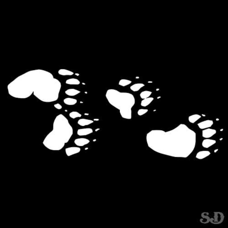 Bear Tracks Paw Print Vinyl Decal Sticker 9 long x | Etsy