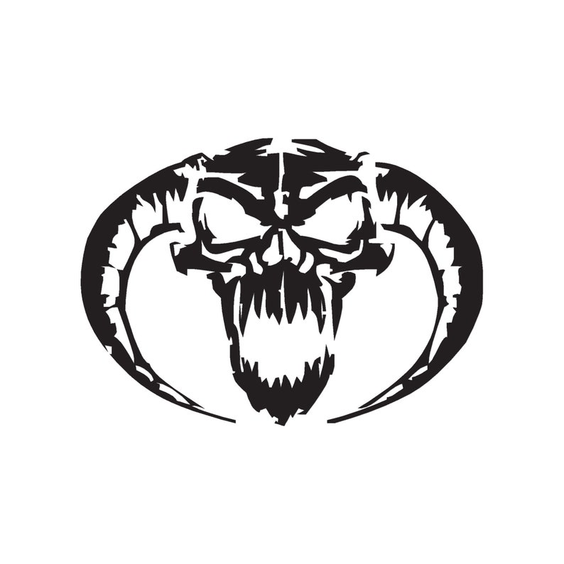 Demon Skull Horns Vinyl Decal Sticker 3 Sizes 9 Solid - Etsy