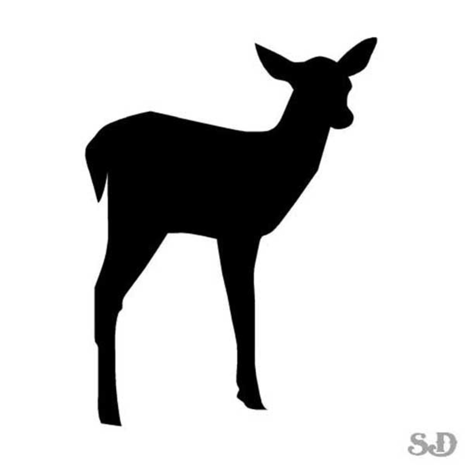Fawn Doe Deer - Vinyl Decal Sticker - 3.75" X 5" - 24 Colors - [#0286 ...