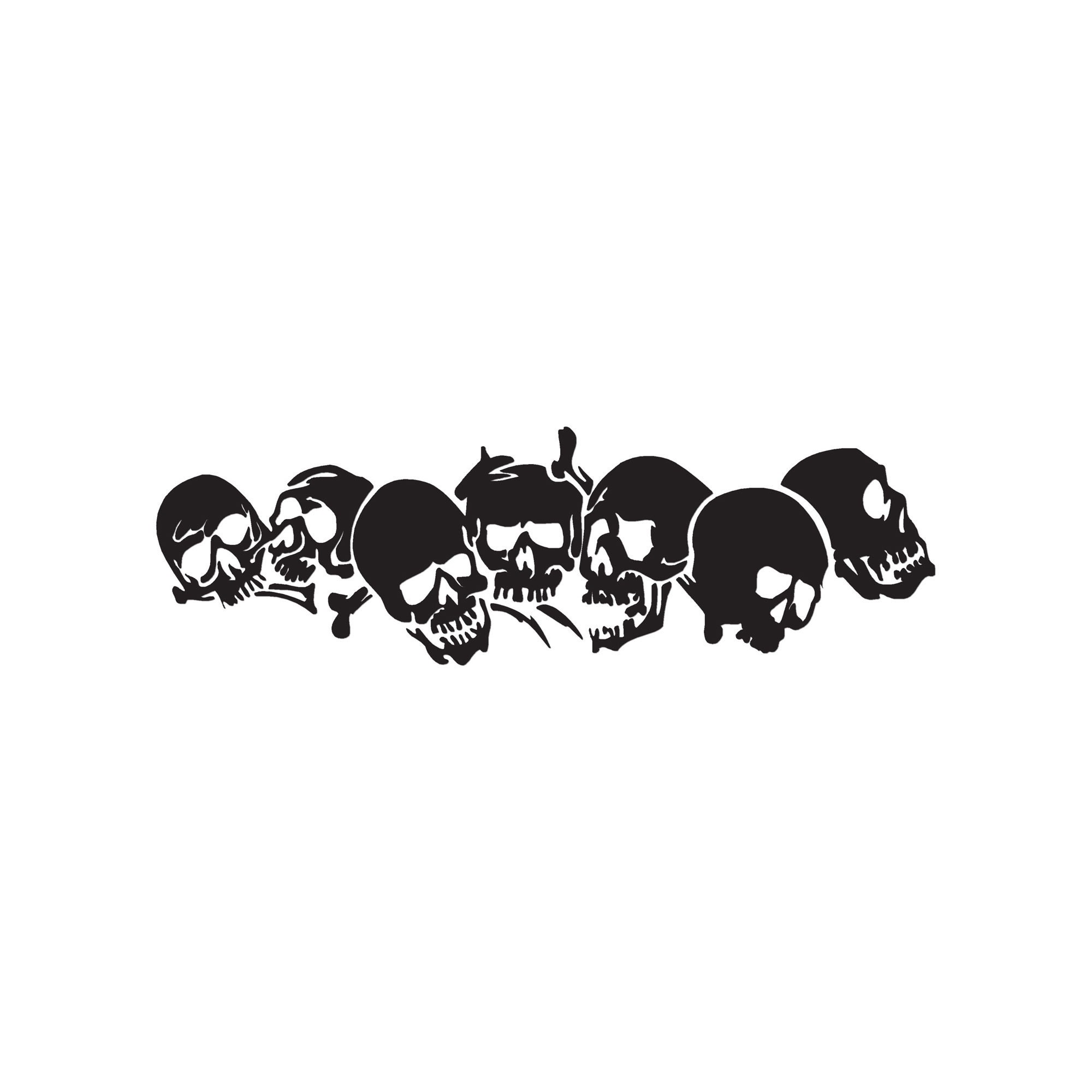 Row of Skulls - Vinyl Decal Sticker - 3 Sizes - 9 Solid Colors ...