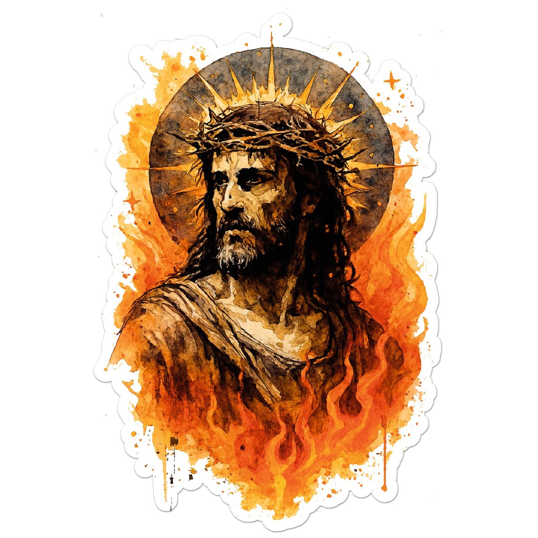 Fiery Jesus - Vinyl Decal Sticker - Car Window Laptop - Ebn20011 - Etsy