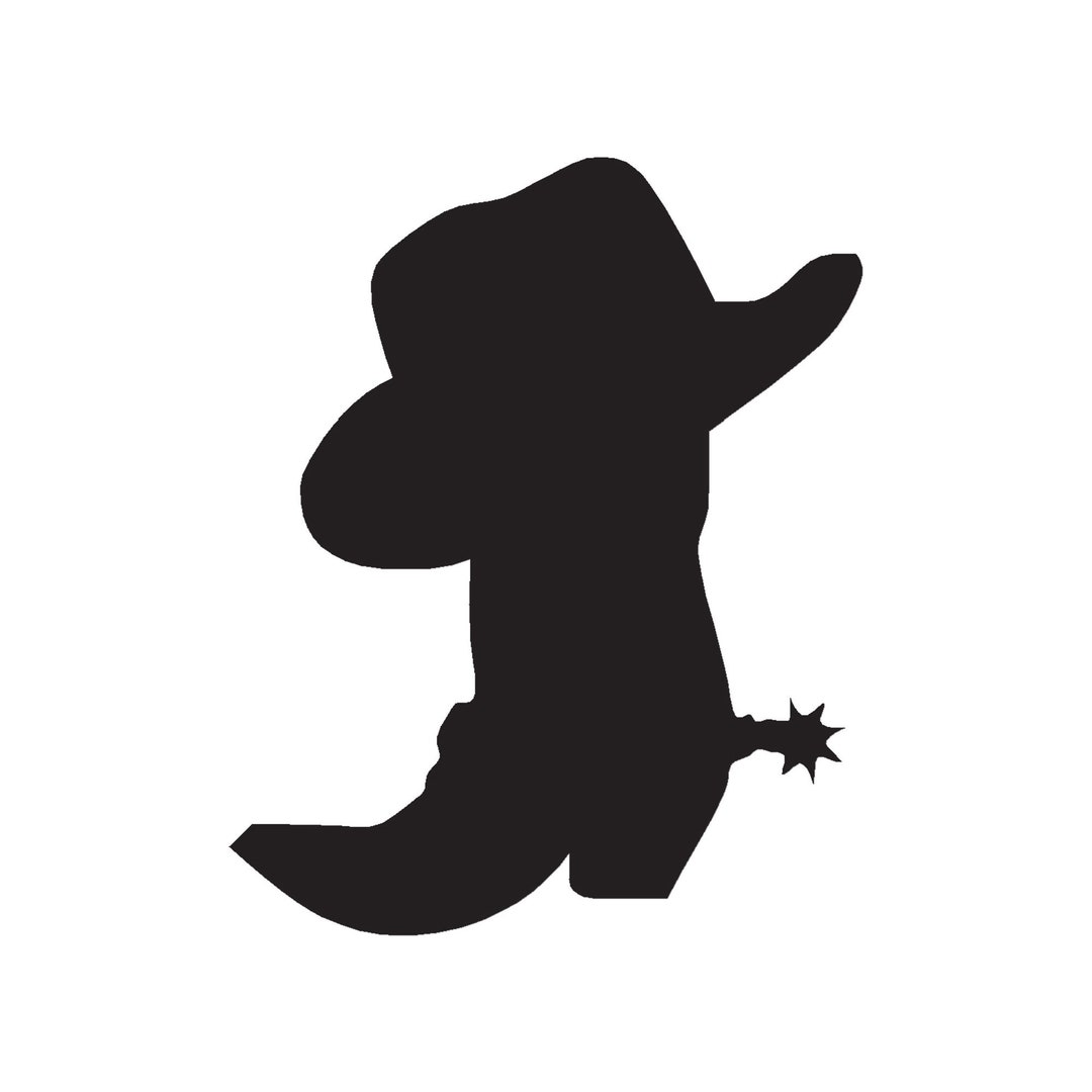 Cowboy Boot Hat Spur - Vinyl Decal Sticker - 3 Sizes - 9 Solid Colors ...