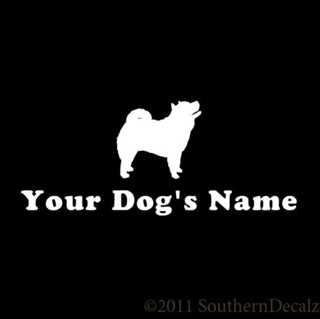 Custom Chow Chow Dog Name Puppy - Decal Sticker - 24 Colors - 6 Fonts ...
