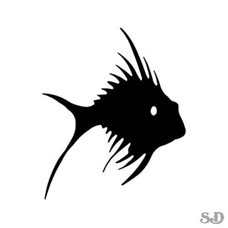 Evil Spined Fish Vinyl Decal Sticker 3.75 X - Etsy