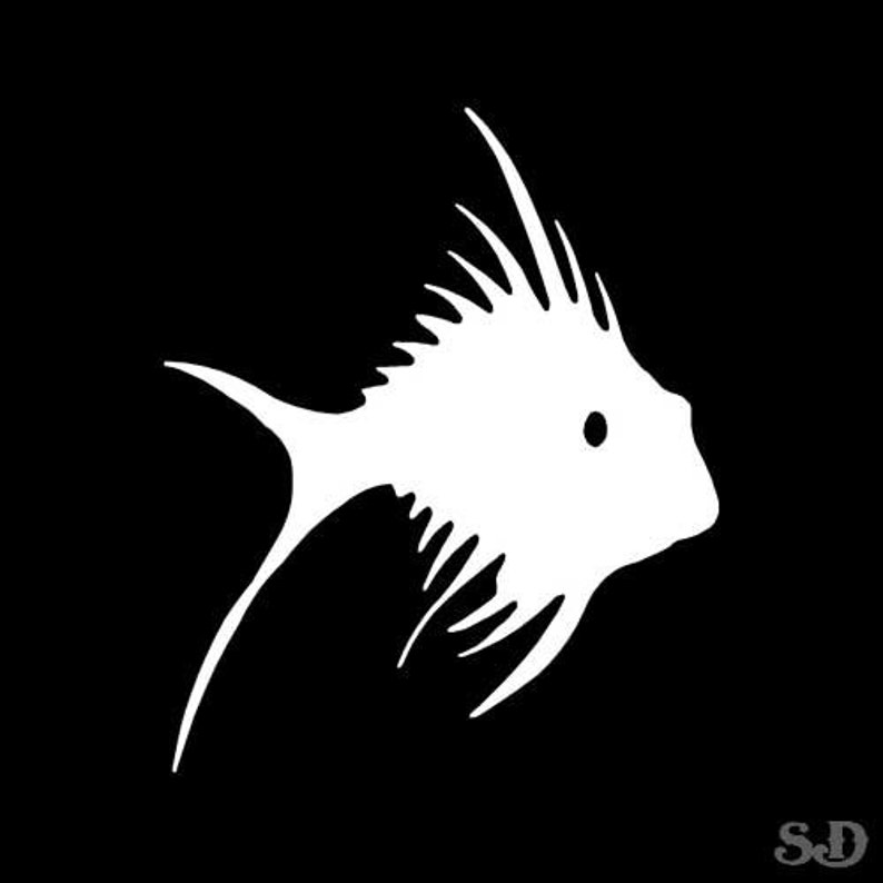 Evil Spined Fish Vinyl Decal Sticker 3.75 X - Etsy