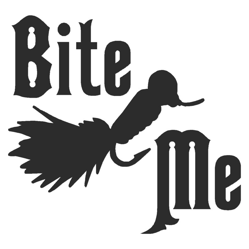 Bite Me Fishing Lure - Vinyl Decal Sticker - 3 Sizes - 9 Solid Colors ...