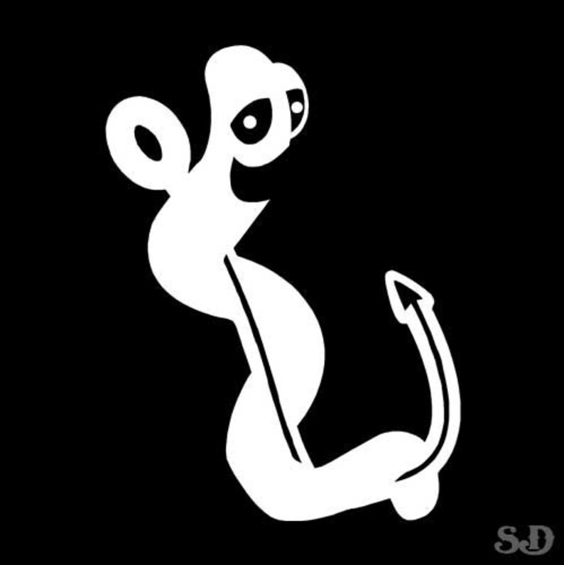 Fish Hook Worm Bait Vinyl Decal Sticker 3.75 X - Etsy