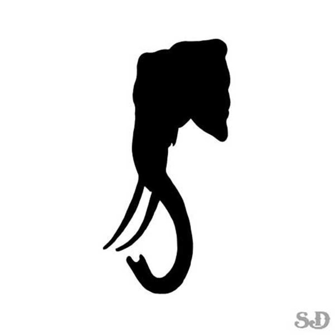 Elephant Head Trunk - Vinyl Decal Sticker - 3.75" X 7.5" - 24 Colors ...