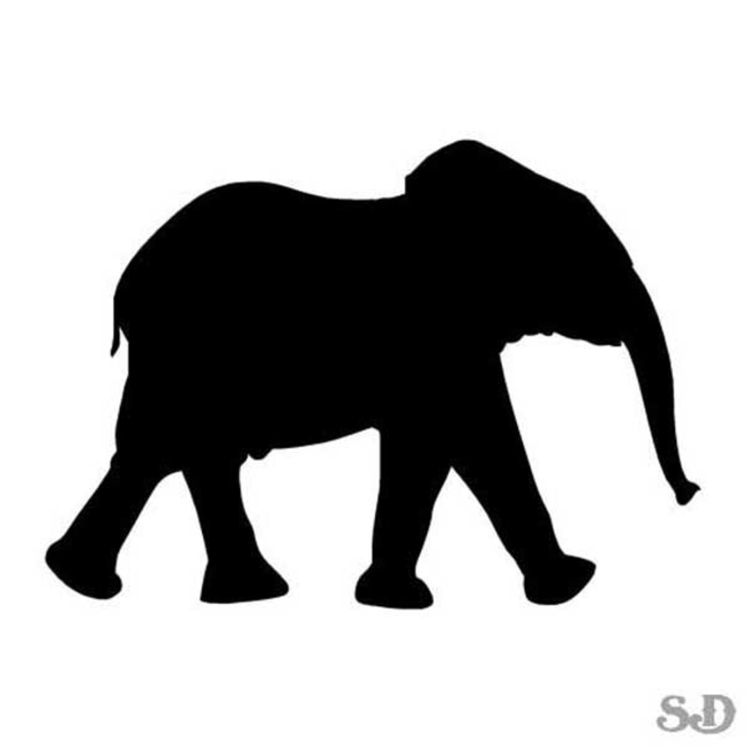 Elephant Walking - Vinyl Decal Sticker - 5.25" X 3.75" - 24 Colors ...