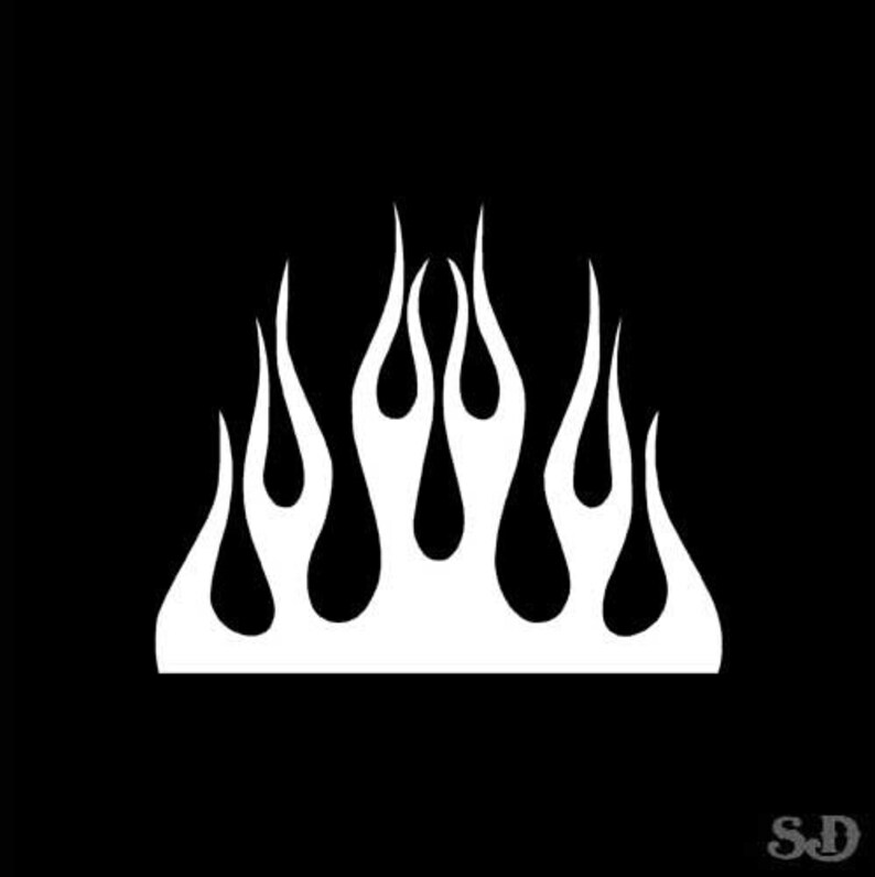 Fire Flames Art - Vinyl Decal Sticker - 4.5" Long X 3.75" High - 24 ...